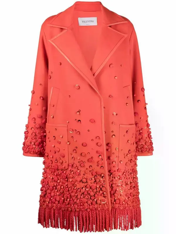 Valentino Garavani Beaded Single-breasted Coat