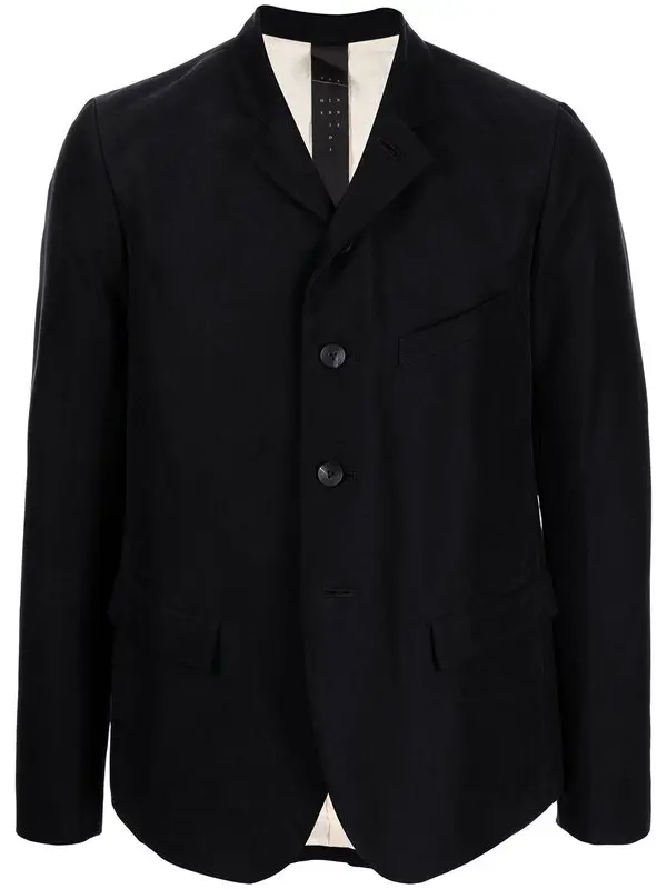 THE VIRIDI-ANNE Fitted Stand-up Collar Blazer