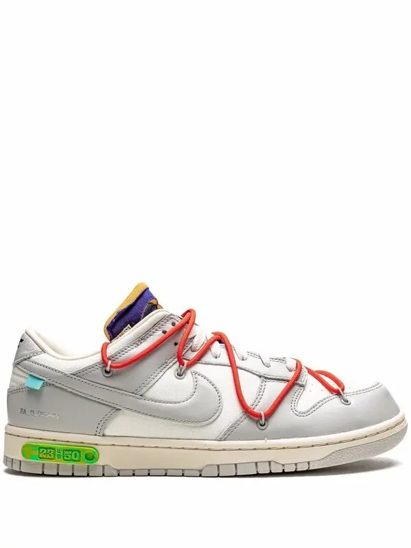 Nike X Off White Dunk Low Lot 23 Sneakers - Grey