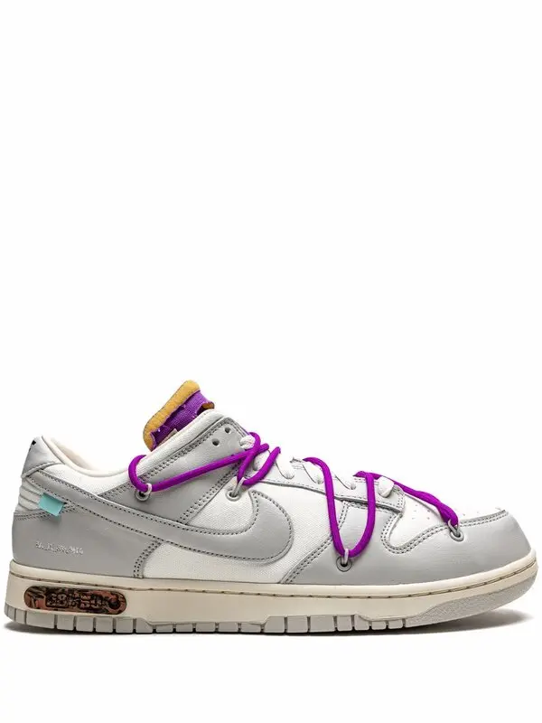 Nike X Off White Dunk Low Lot 28 Sneakers - Grey
