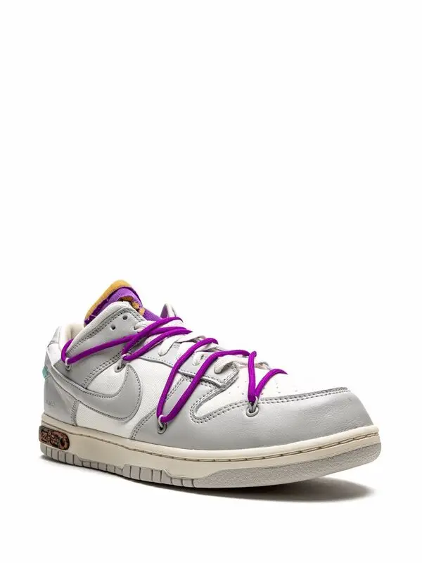 Nike X Off White Dunk Low Lot 28 Sneakers - Grey