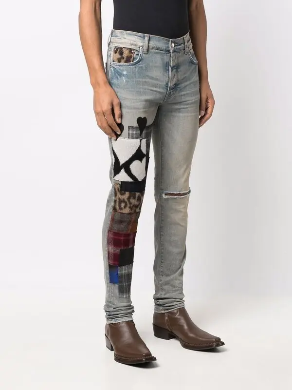Amiri Patchwork Detail Denim Jeans