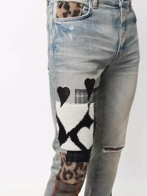 Amiri Patchwork Detail Denim Jeans