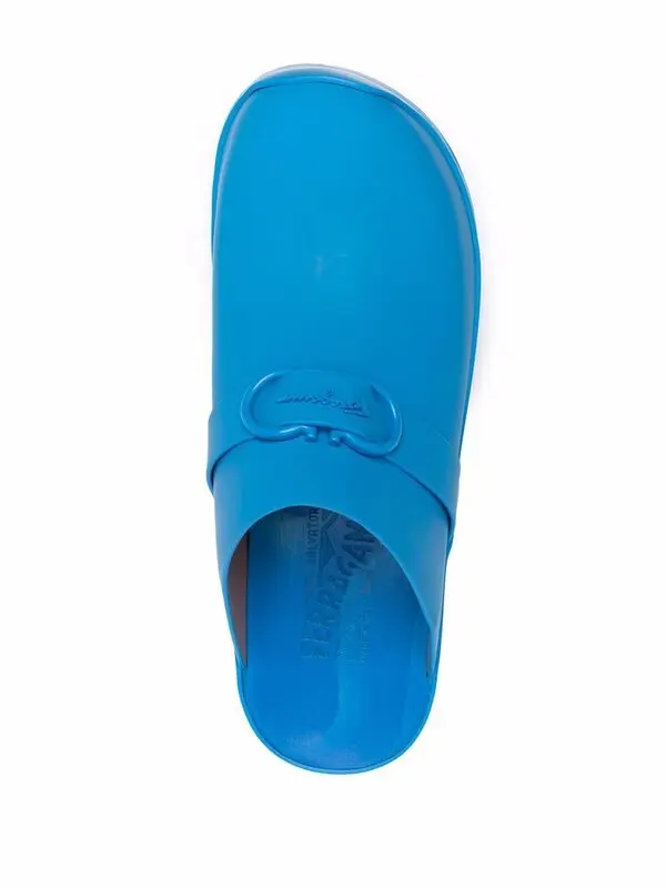 FERRAGAMO Gancini Logo Clogs - Blue
