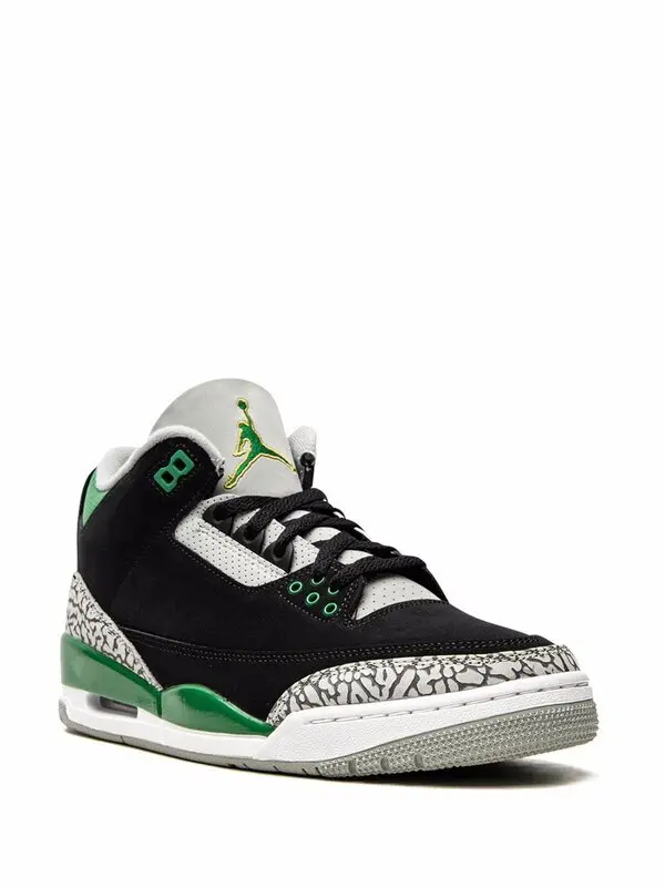 JORDAN Air 3 Retro Pine Green Sneakers - Black