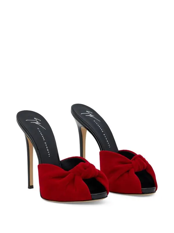 GIUSEPPE ZANOTTI Bridget 120mm Velvet Sandals - Red