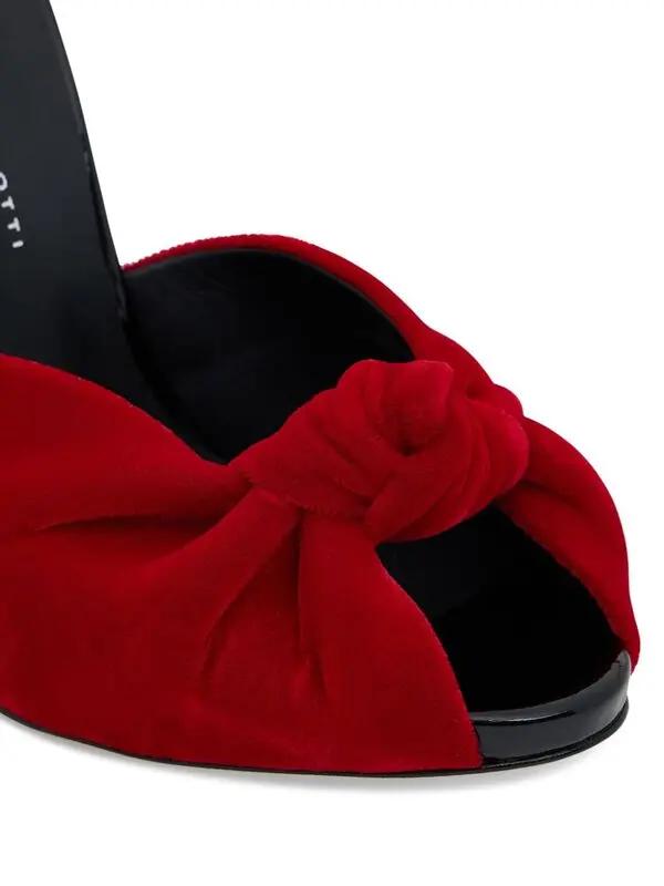 GIUSEPPE ZANOTTI Bridget 120mm Velvet Sandals - Red