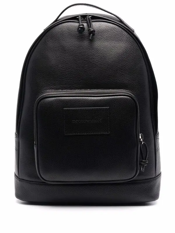 Emporio Armani Leather Backpack - Black