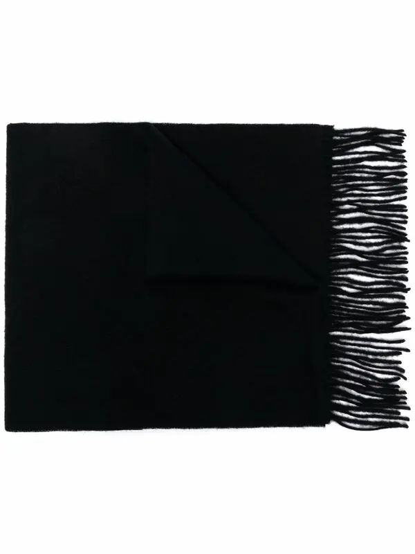 Carhartt Work In Progress Clan Fine-knit Fringe Scarf - Black