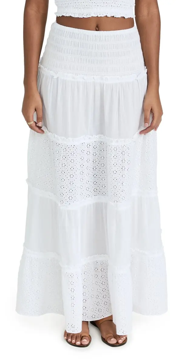 Playa Lucila Smocked Eyelet Skirt
