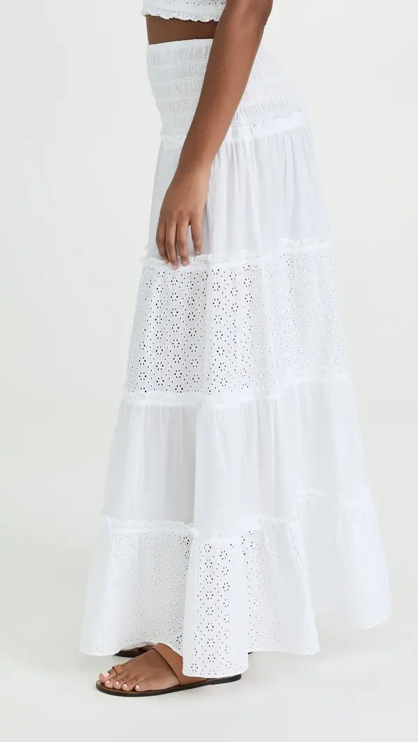 Playa Lucila Smocked Eyelet Skirt