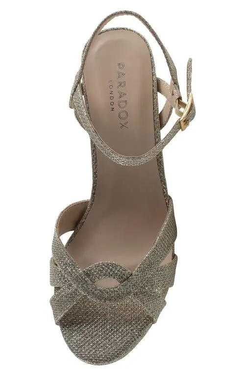 PARADOX LONDON PINK Kitty Glitter Sandal - Champagne