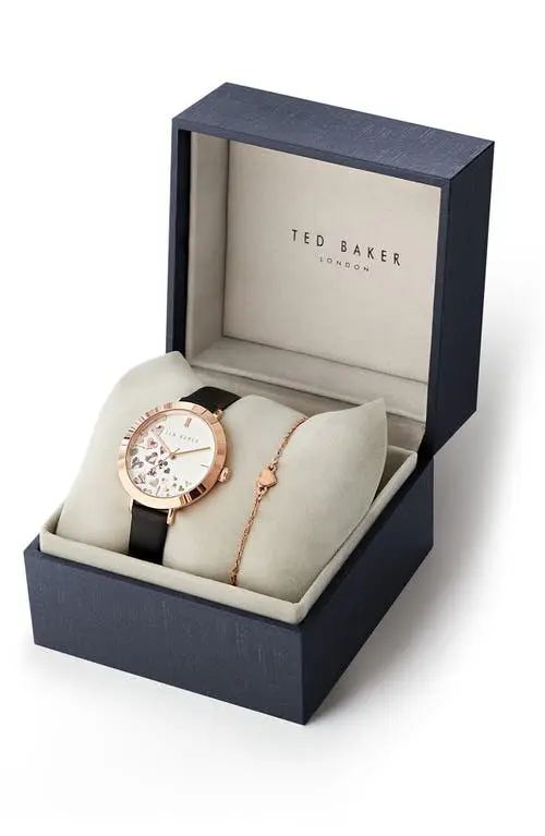 Ted Baker London Ammy Hearts Watch And Bracelet Set - Black 