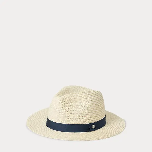 Ralph Lauren Packable Straw Fedora - Bone