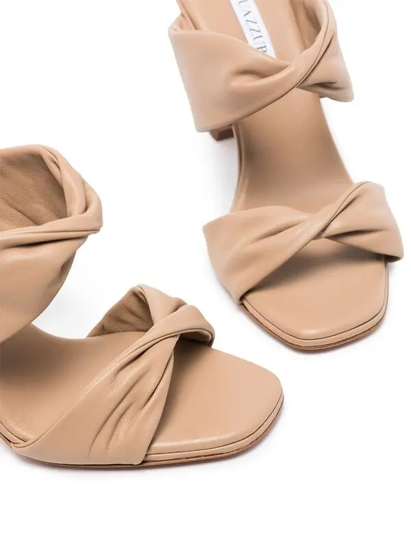 AQUAZZURA Twist 95mm Leather Sandals - Neutrals