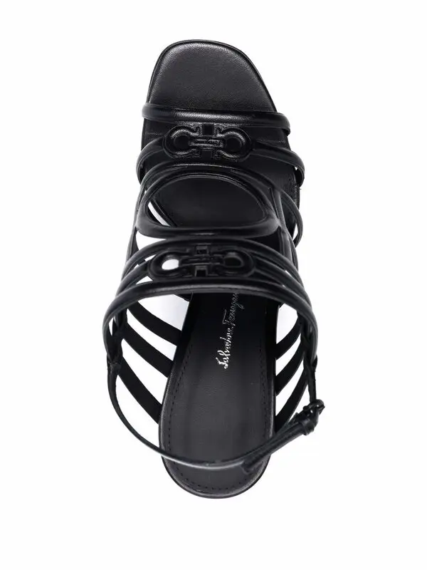 FERRAGAMO Florenza Mirrored-heel Sandals - Black