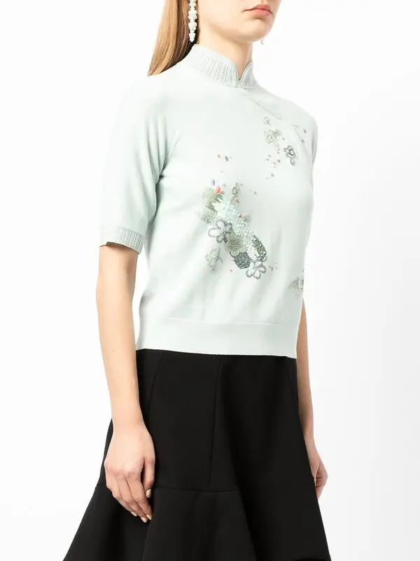 Shiatzy Chen Mandarin Collar Top