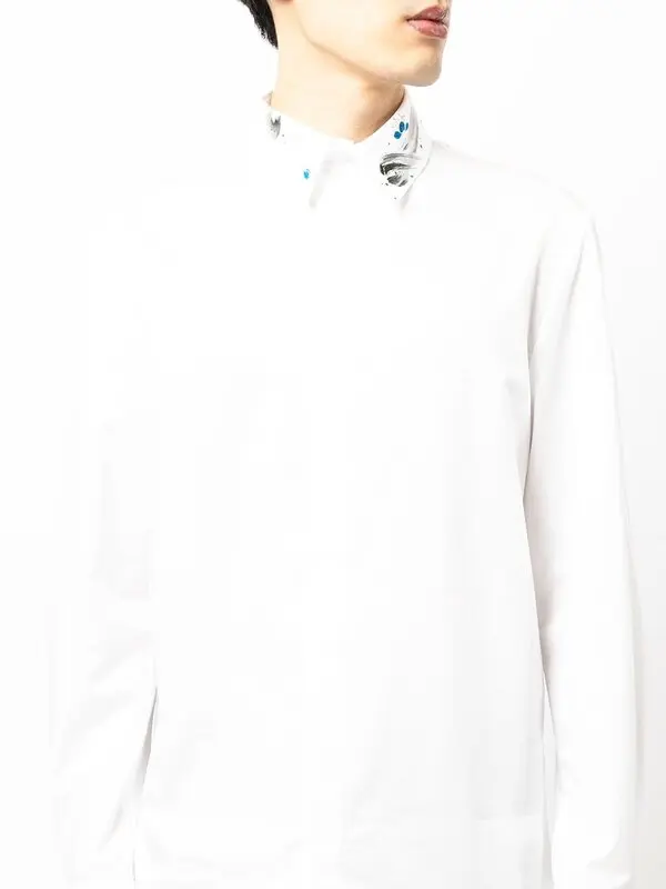 Shiatzy Chen Hand-drawn Collar Cotton Shirt