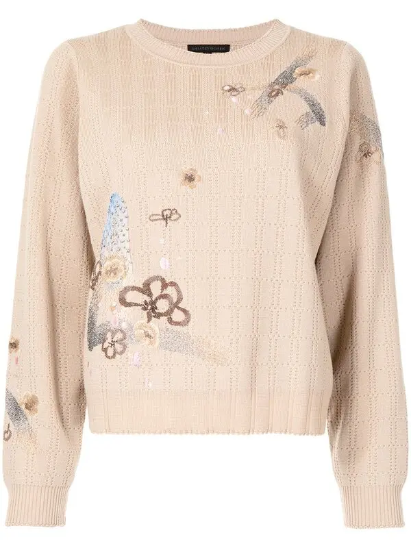 Shiatzy Chen Embroidered Crew-neck Jumper