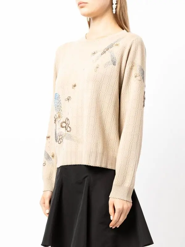 Shiatzy Chen Embroidered Crew-neck Jumper