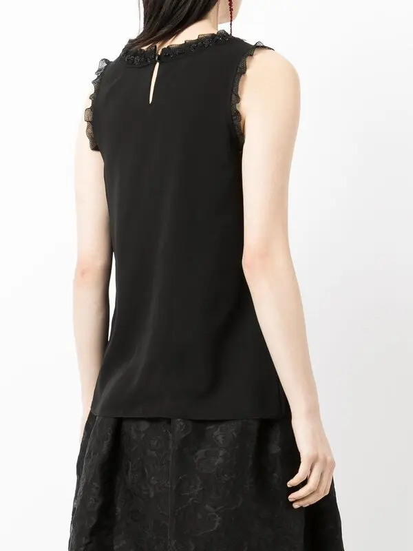 Shiatzy Chen Bead-embellished Silk Sleeveless Blouse