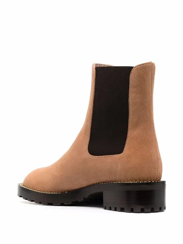 STUART WEITZMAN Suede Chain-link Chelsea Boots