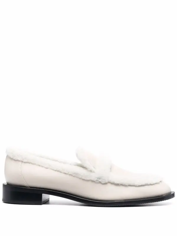 STUART WEITZMAN Shearling Trim Loafers