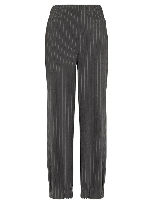 GANNI Pinstripe Elasticated-waist Trousers