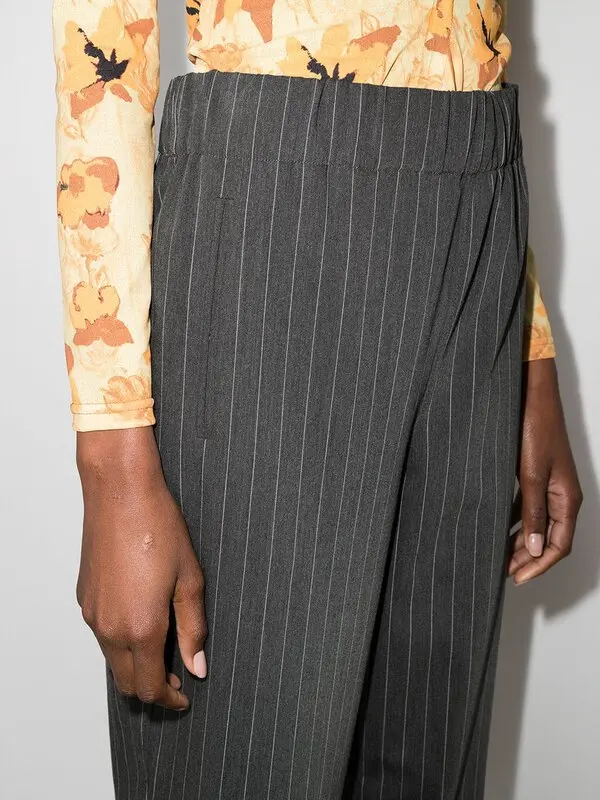 GANNI Pinstripe Elasticated-waist Trousers