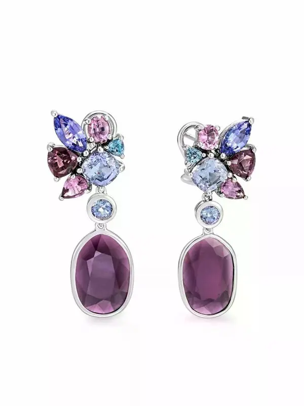 John Hardy 18kt White Gold Kala Saru Gemstone Drop Earrings - Purple
