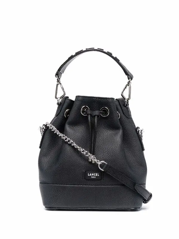 LANCEL Leather Bucket Bag - Black