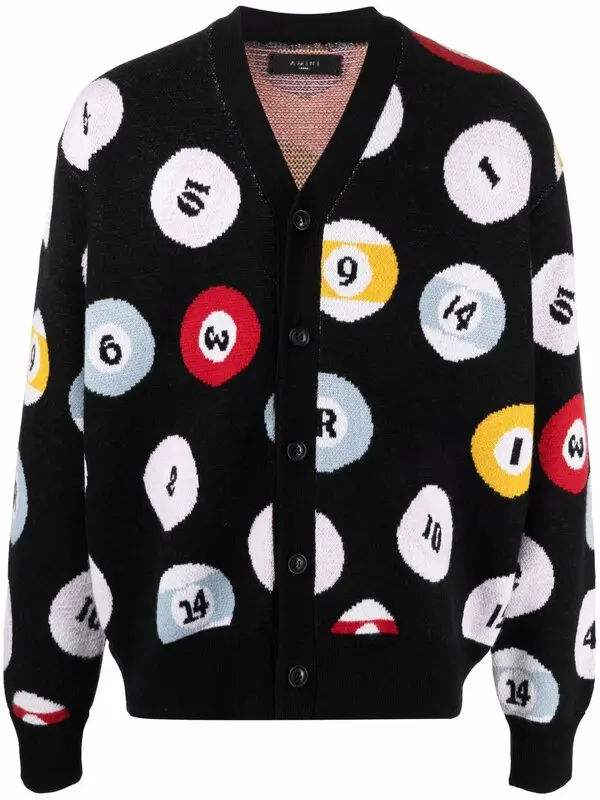 Amiri Pool Ball Pattern Cardigan - Black