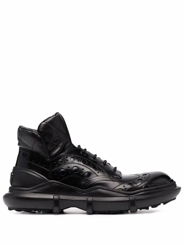 Dolce & Gabbana Quilted Ankle Boots With Brogue Detail