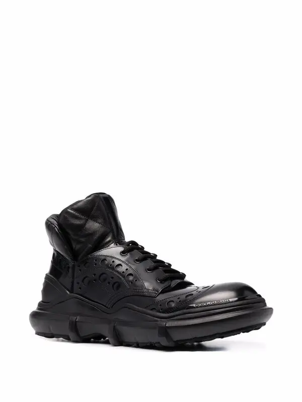 Dolce & Gabbana Quilted Ankle Boots With Brogue Detail