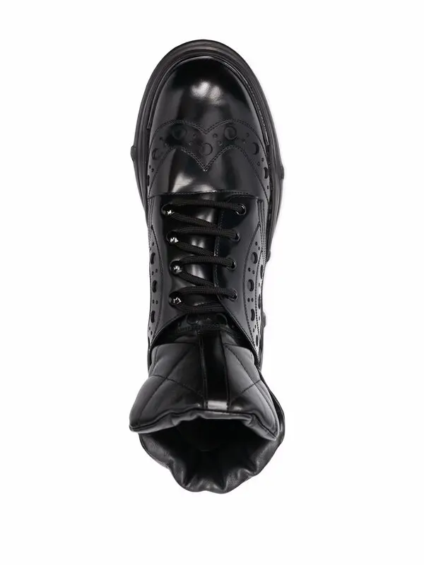 Dolce & Gabbana Quilted Ankle Boots With Brogue Detail