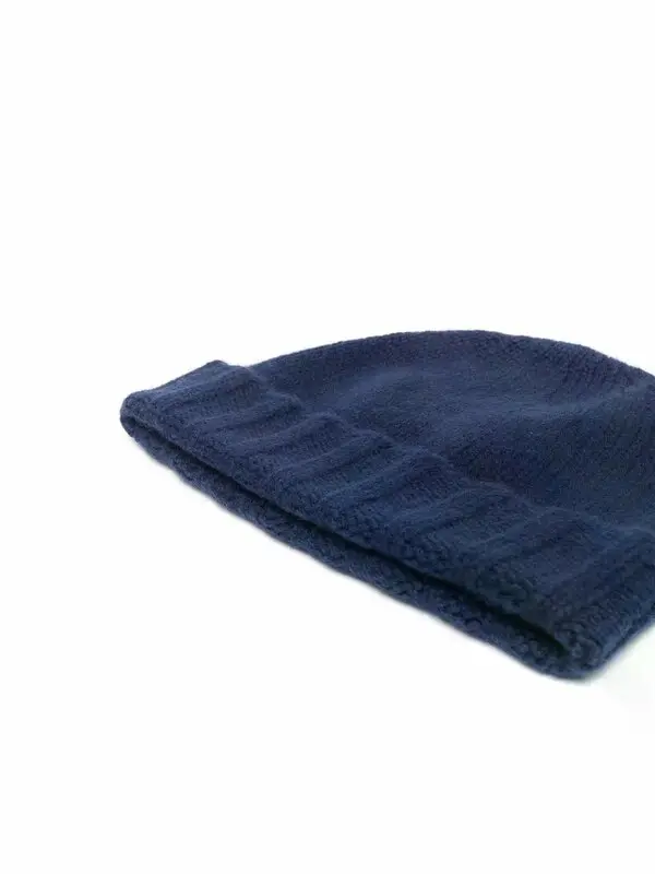 DRUMOHR Knitted Cashmere Beanie - Blue