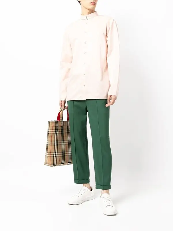 Shiatzy Chen Pressed Crease Wool Tailored Trousers