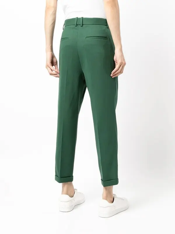 Shiatzy Chen Pressed Crease Wool Tailored Trousers