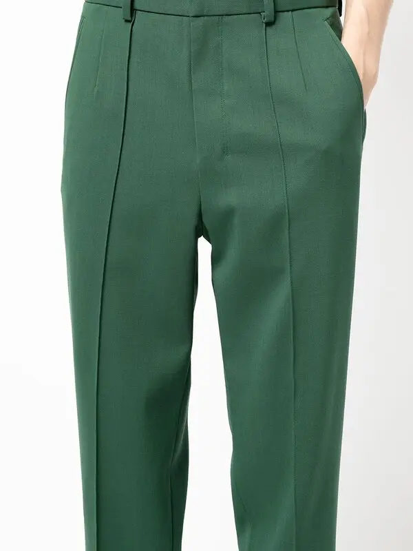 Shiatzy Chen Pressed Crease Wool Tailored Trousers