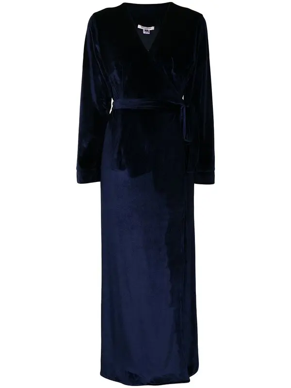 GILDA & PEARL Saratoga Velvet Robe - Blue