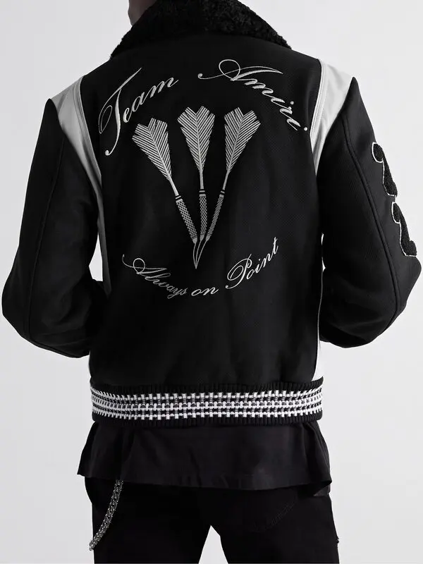 Amiri Always On Point Embellished Wool-Blend Twill Varsity Jacket