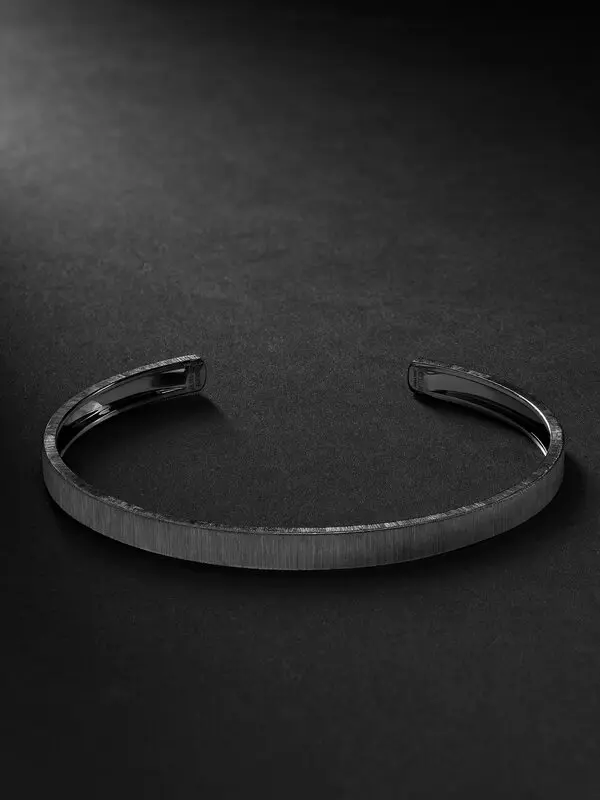 Buccellati Macri Blackened White Gold Bangle - Silver