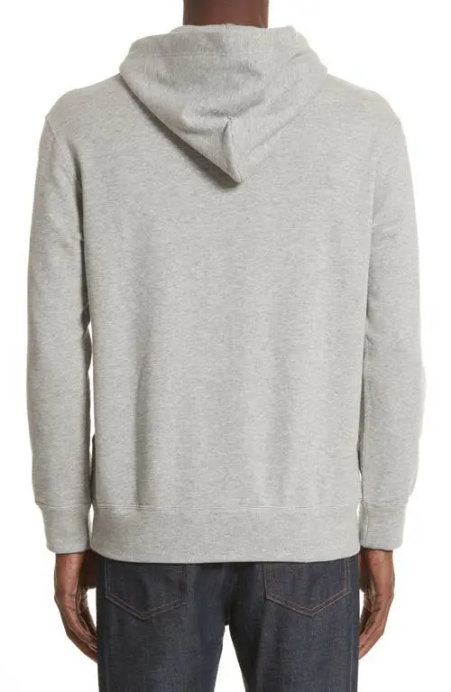 Comme Des Garçons Heart Appliqué Hoodie - Grey
