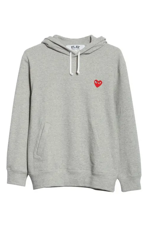 Comme Des Garçons Heart Appliqué Hoodie - Grey