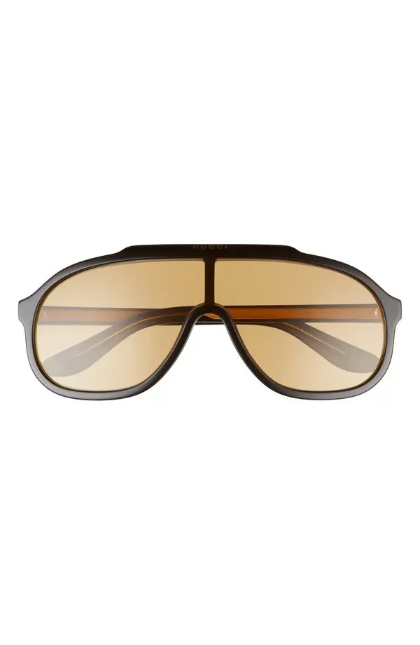 Gucci 99mm Shield Sunglasses - Black | Editorialist display picture 1