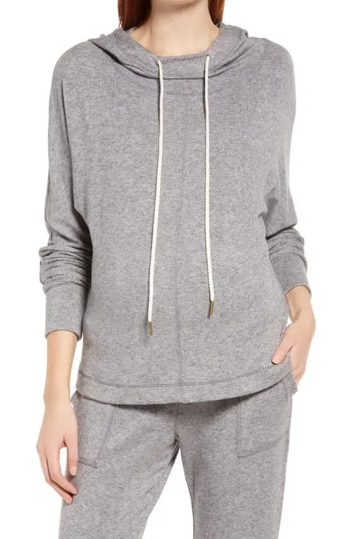 MATERNAL AMERICA Knit Maternity Hoodie - Heather Charcoal