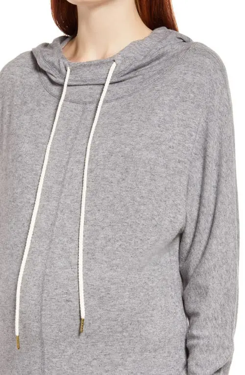 MATERNAL AMERICA Knit Maternity Hoodie - Heather Charcoal
