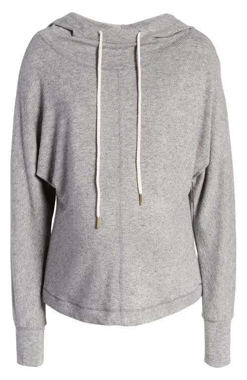 MATERNAL AMERICA Knit Maternity Hoodie - Heather Charcoal