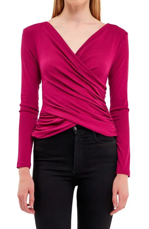 Endless Rose Shirred Crop Top - Berry