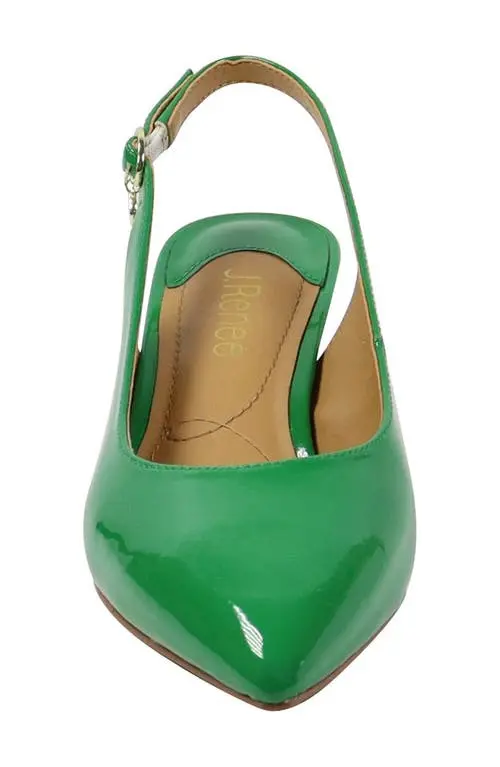 J. Reneé Shayanne Pointed Toe Slingback Pumps - Green